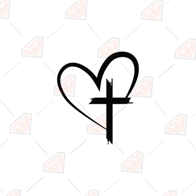 Heart with Cross SVG | PremiumSVG