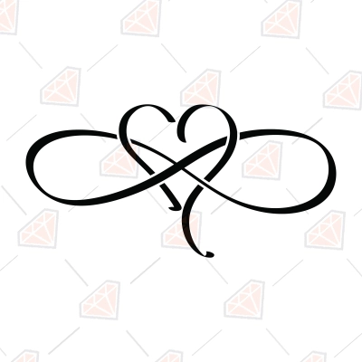 Heart with Forever SVG, Infinity Heart SVG | PremiumSVG