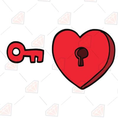 Heart Key SVG, Heart Lock SVG | PremiumSVG