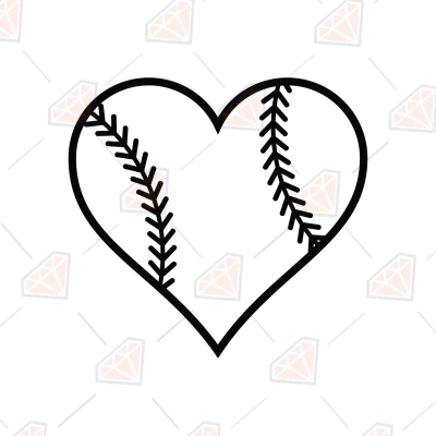 Heart with Baseball Stitches SVG Files for Cricut | PremiumSVG