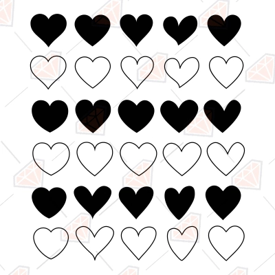 Hearts SVG Bundle, 30 Designs of Heart Vector Files | PremiumSVG