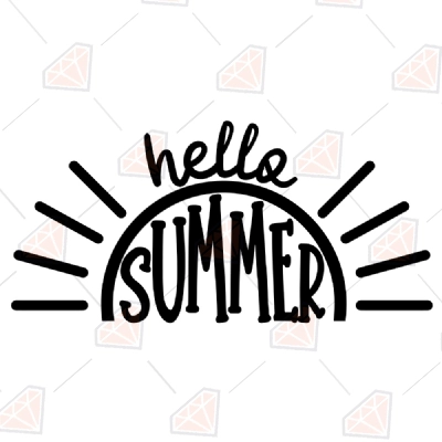 Hello Summer SVG Files, Sun Summer SVG | PremiumSVG