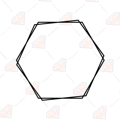 Hexagon Frame SVG, Double Hexagon SVG | PremiumSVG