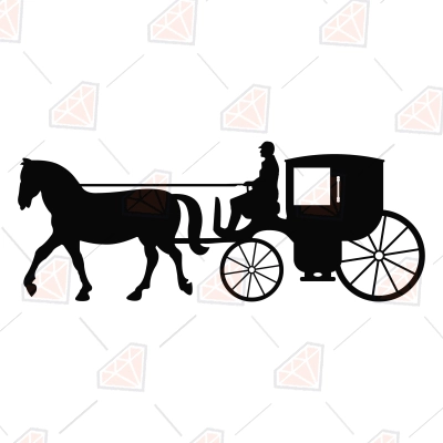 Horse and Carriage SVG, Carriage Cut and Clipart File | PremiumSVG