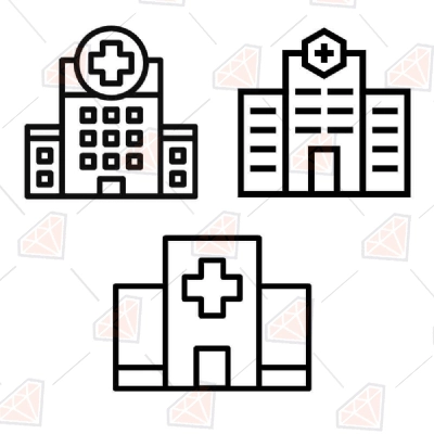 Hospital Vector SVG, Hospital Clipart Instant Download | PremiumSVG