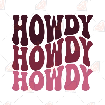 Howdy Wavy Text SVG, Cowboy Shirt SVG Digital Download | PremiumSVG