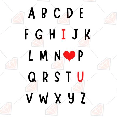 Abc I Love You SVG File, Valentine's Alphabet SVG | PremiumSVG