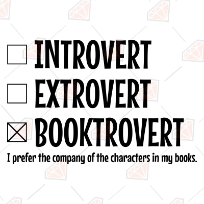 Introvert Extrovert Booktrovert SVG, Book Lover SVG Clipart | PremiumSVG
