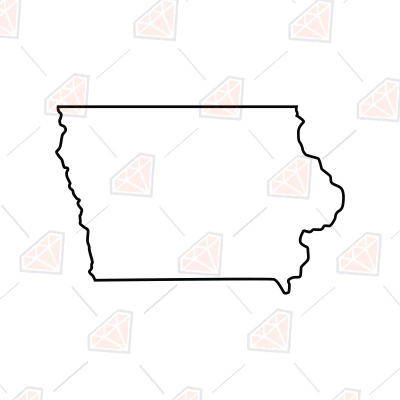 Iowa Outline SVG, Iowa SVG State Map | PremiumSVG