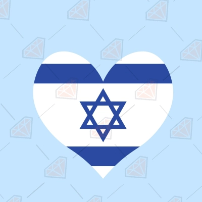 Israel Flag Heart SVG, PNG and Vector Files | PremiumSVG