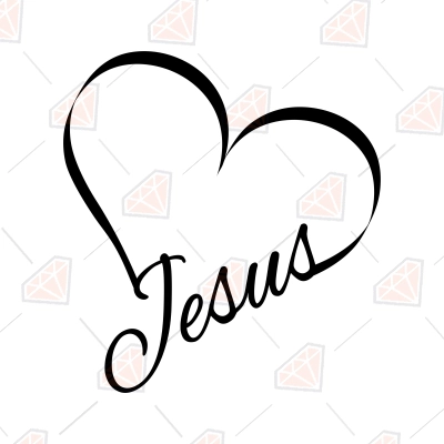 Jesus Love SVG Cut File, Christian Heart SVG | PremiumSVG