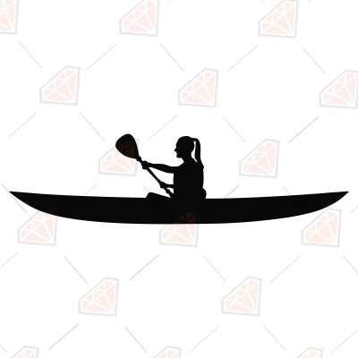 Kayak Girl SVG Silhouette | PremiumSVG