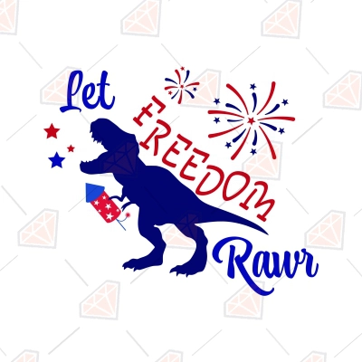 Let Freedom Rawr SVG, 4th of July Dinosaur SVG | PremiumSVG