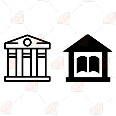 Library Building SVG Cut Files, Instant Download | PremiumSVG