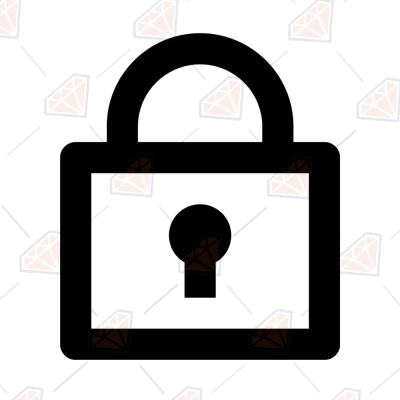 Lock Outline Icon SVG & Clipart File | PremiumSVG