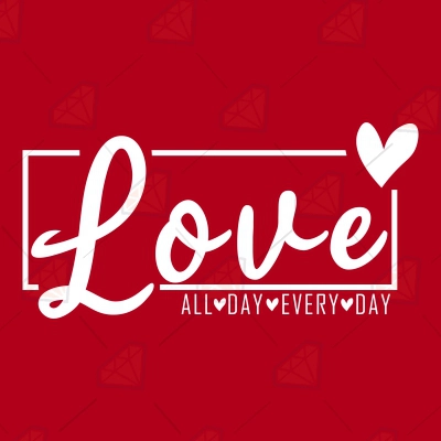 Love All Day Every Day SVG, Groovy Valentine's Day SVG | PremiumSVG