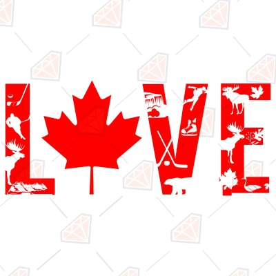Love Canada SVG, Love Marple Leaf SVG Instant Download | PremiumSVG