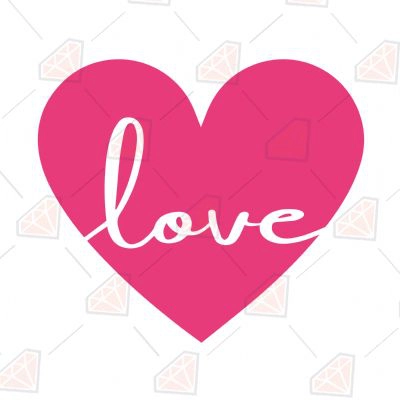 Pink Love Heart SVG Design & Cut File | PremiumSVG