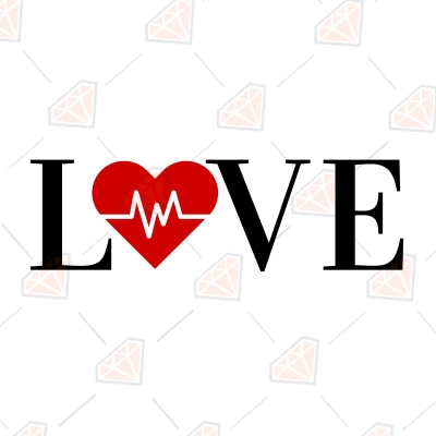 Heartbeat Love SVG Design, Valentine's Day SVG | PremiumSVG