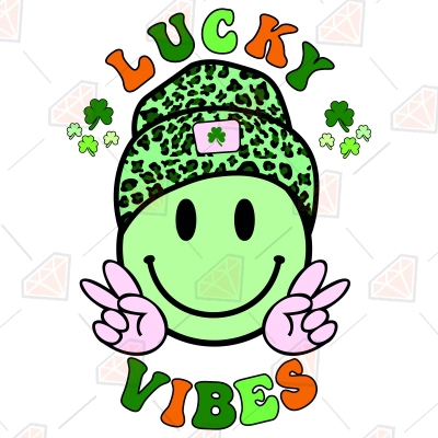 Lucky Vibes with Retro Smiley Face SVG, PNG | PremiumSVG