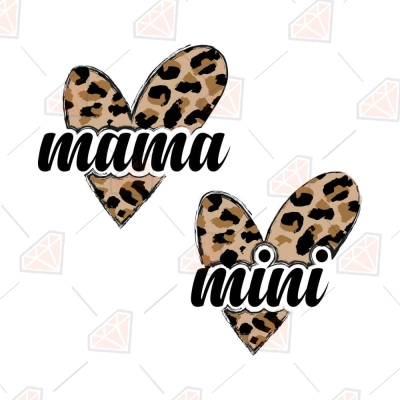 Mama Mini Leopard Heart PNG SVG, Mama Mini PNG | PremiumSVG