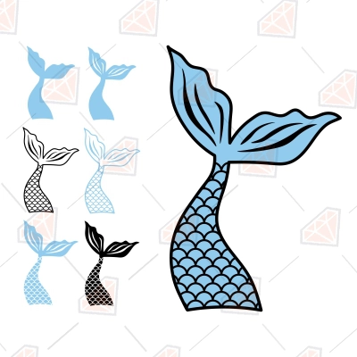 Mermaid Tails SVG Bundle, Cricut, Printable | PremiumSVG