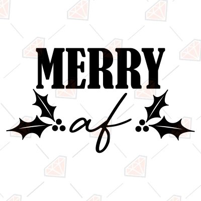 Merry Af SVG, Funny Christmas Saying Design | PremiumSVG