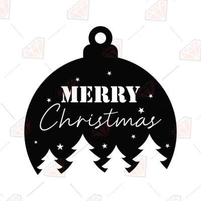 Merry Christmas Ornament, SVG Christmas Cut File | PremiumSVG