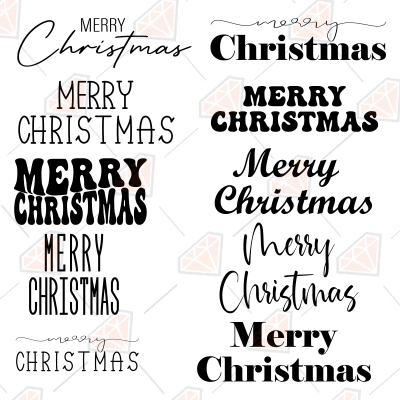 Merry Christmas Text SVG Files, Christmas Bundle SVG for Shirts ...