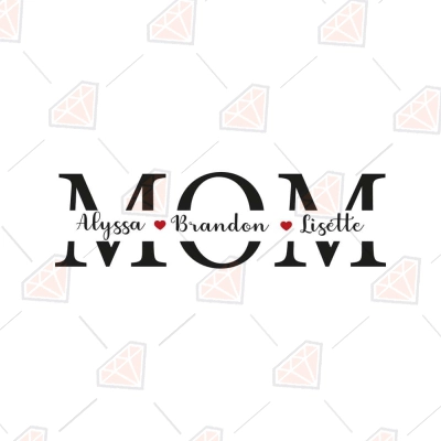 Mom Monogram SVG Cut File, Split Mom SVG | PremiumSVG