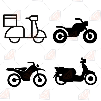 Motorcycle Bundle SVG Files, Motobike Clipart | PremiumSVG