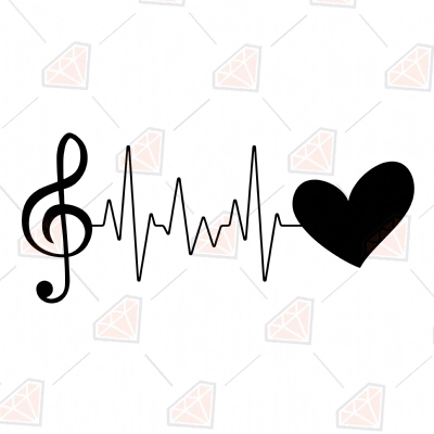 Music Heartbeat SVG Cut File | PremiumSVG