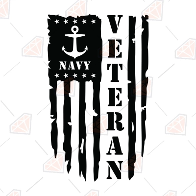 Navy Veteran Flag SVG, Veteran Flag SVG Cut File | PremiumSVG
