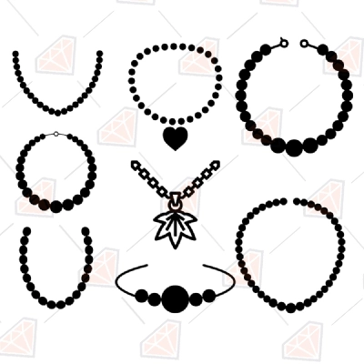 Necklace Bundle SVG, Pearl Necklace SVG Files | PremiumSVG