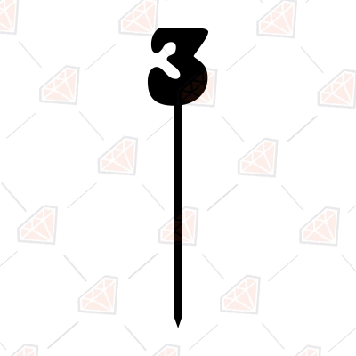 Number 3 Cake Topper SVG Cut Files | PremiumSVG