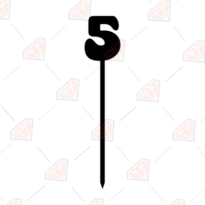 Number 5 Cake Topper SVG Cut Files | PremiumSVG