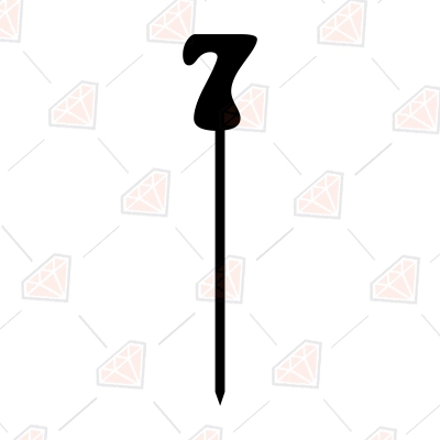 Number 7 Cake Topper SVG Cut Files | PremiumSVG