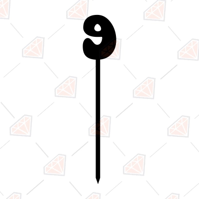 Number 9 Cake Topper SVG Cut Files | PremiumSVG