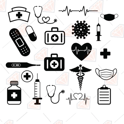 Nurse Medical Tools SVG Bundle, 21 Nurse Icons Download | PremiumSVG