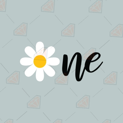 One SVG with Daisy Flower, First Birthday SVG | PremiumSVG