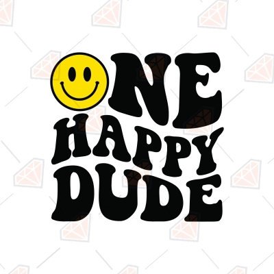 One Happy Dude SVG with Smiley Face, First Birthday SVG | PremiumSVG