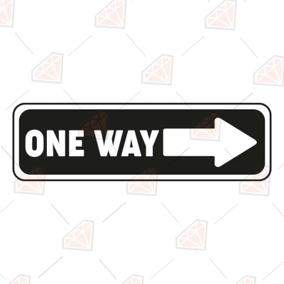 One Way Street Sign SVG Cut File | PremiumSVG