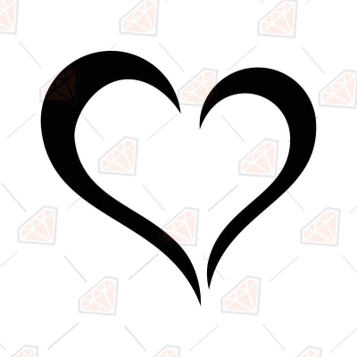 Open Heart SVG, Hand Drawn Heart SVG Clipart | PremiumSVG