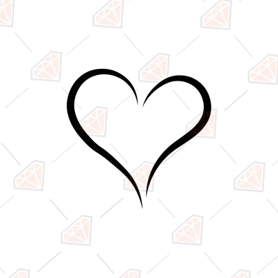 Open Heart SVG Cut, Opened Heart SVG Cricut File | PremiumSVG