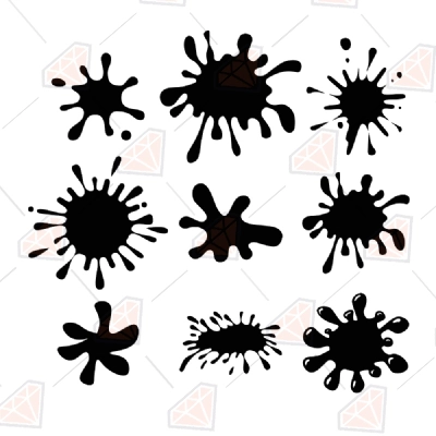 Paint Splatter SVG Bundle Files, Black Splatter SVG Images | PremiumSVG