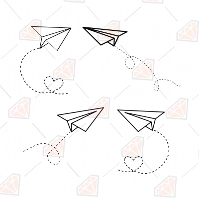 Paper Airplane Path SVG Bundle, Paper Airplane Bundle Instant Download ...