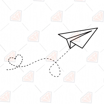 Paper Airplane Drawing Heart Flying Paper Plane Craft Art With Heart