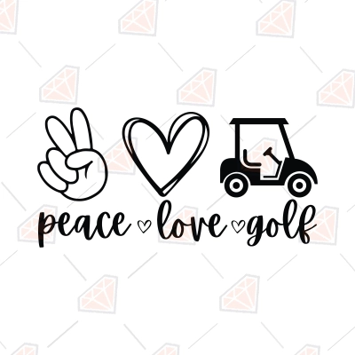 Peace Love Golf SVG | PremiumSVG
