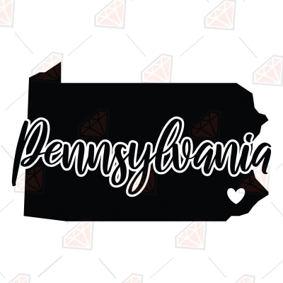 Pennsylvania Text On State Map SVG, Vector Files | PremiumSVG