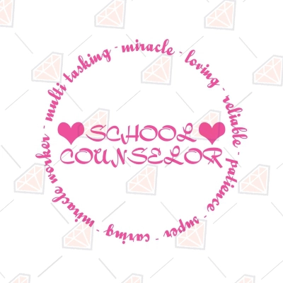 Pink Circle School Counselor SVG, Instant Download | PremiumSVG